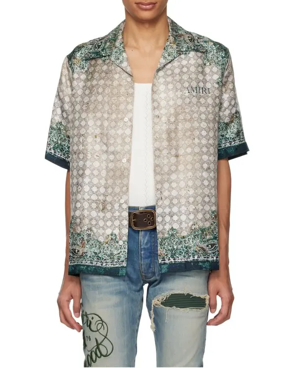 Amiri Bandana Print Short Sleeve Shirt