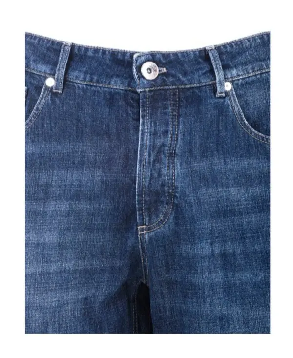 Brunello Cucinelli Slim-cut Straight-leg Jeans - Blue
