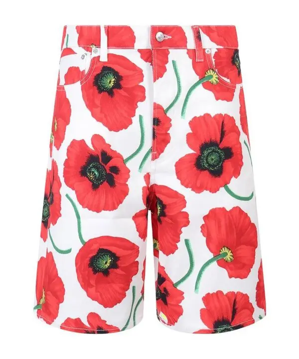 Kenzo Floral Printed Cotton Bermuda Shorts - Multicolor