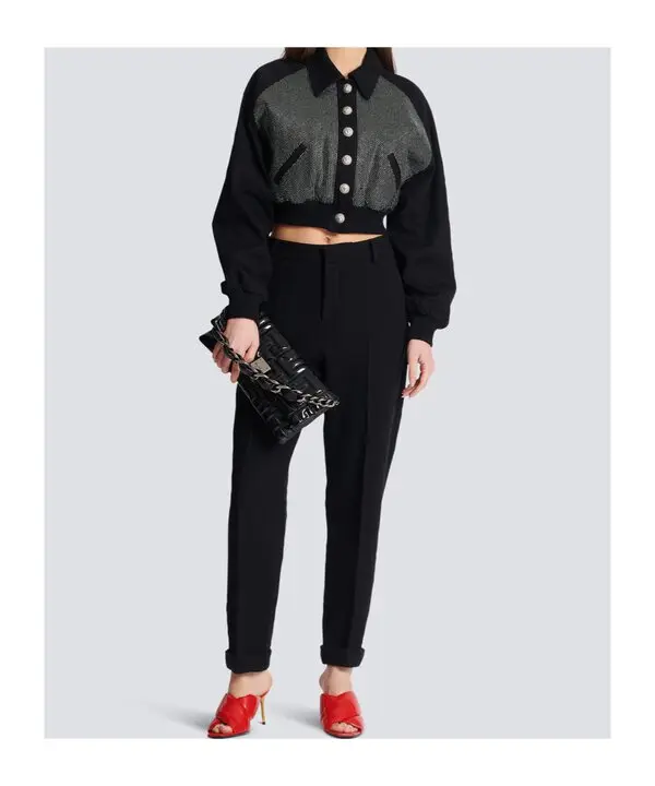 Balmain High-rise Tapered Trousers - Black
