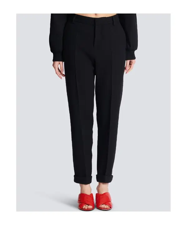 Balmain High-rise Tapered Trousers - Black