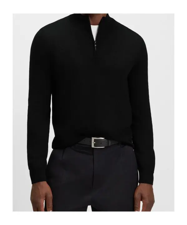 Hugo Boss Half-zip Knitted Jumper - Black