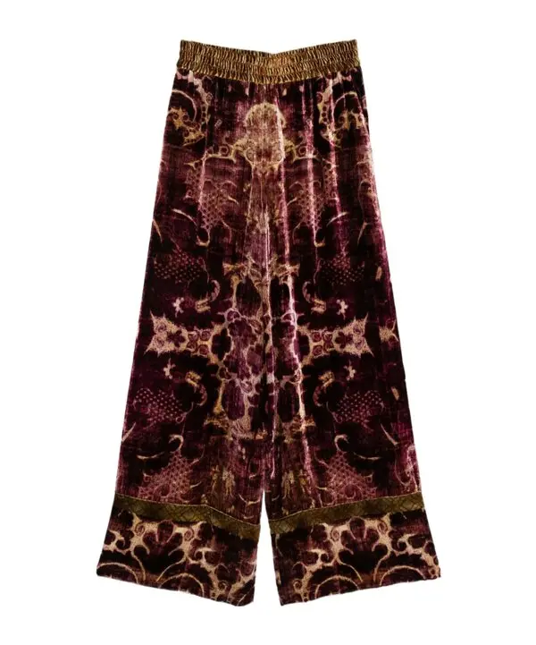 PIERRE-LOUIS MASCIA Elastic Waist Wide-leg Brocade Pants - Brown
