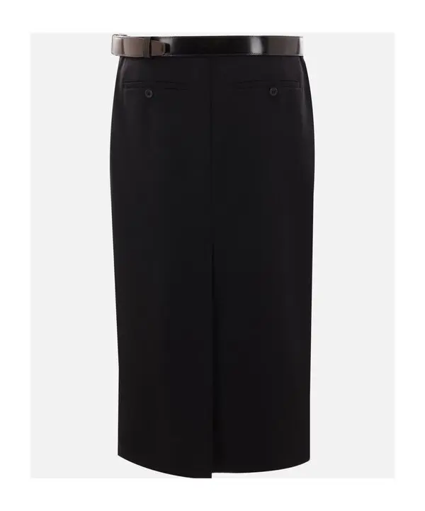 Prada Belted Midi Skirt