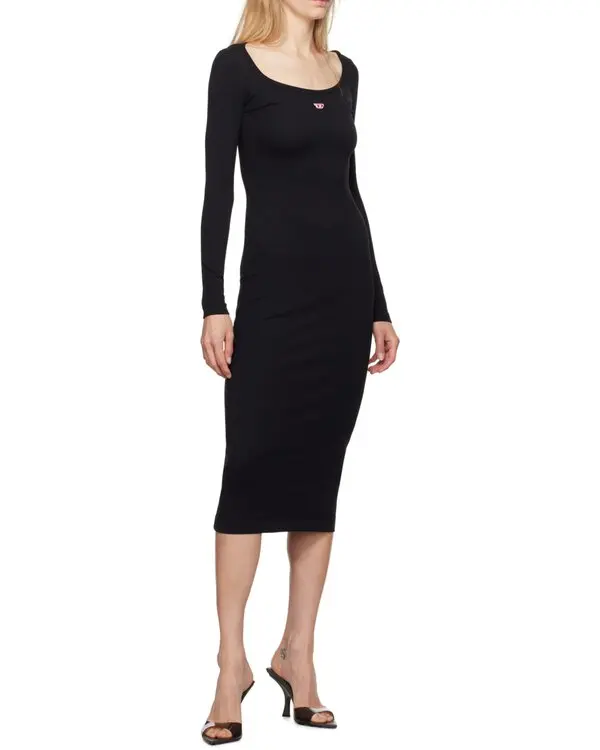 DIESEL® Ribbed Scoop Neck Midi Dress