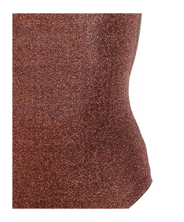 Oseree Lurex One-piece Swimsuit - Brown