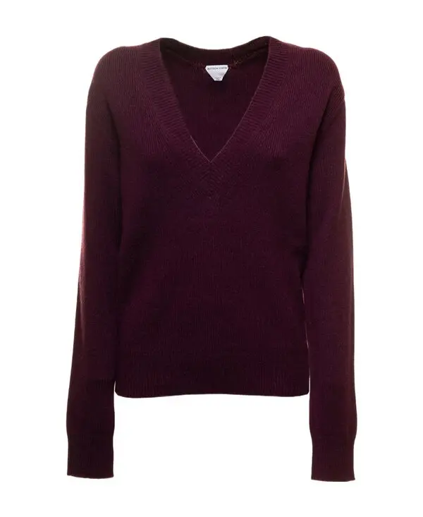 Bottega Veneta V-neck Long-sleeved Jumper - Black