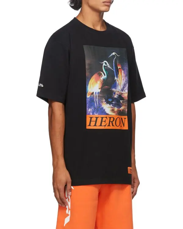 Heron Preston Graphic Print Cotton T-shirt - Black