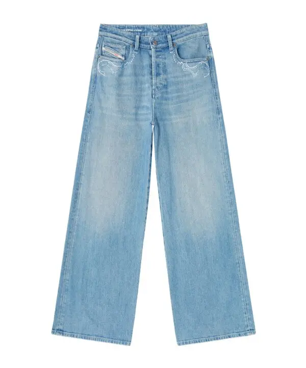 DIESEL® 1996 D-sire-s6 Embroidered Jeans - Medium Blue