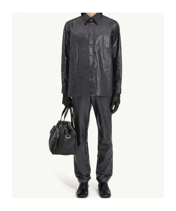 MAISON MARGIELA Shiny Coated Shirt - Black