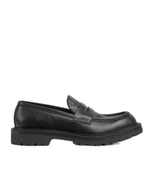 Gucci Gg Web Detailed Round-toe Loafers