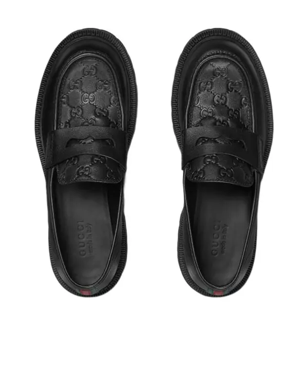Gucci Gg Web Detailed Round-toe Loafers
