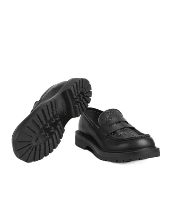 Gucci Gg Web Detailed Round-toe Loafers