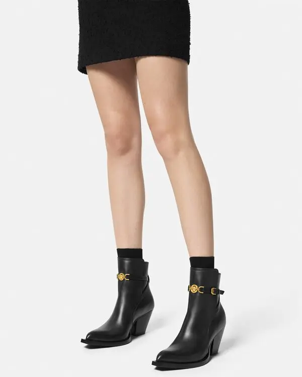Versace Medusa '95 Pointed Toe Ankle Boots