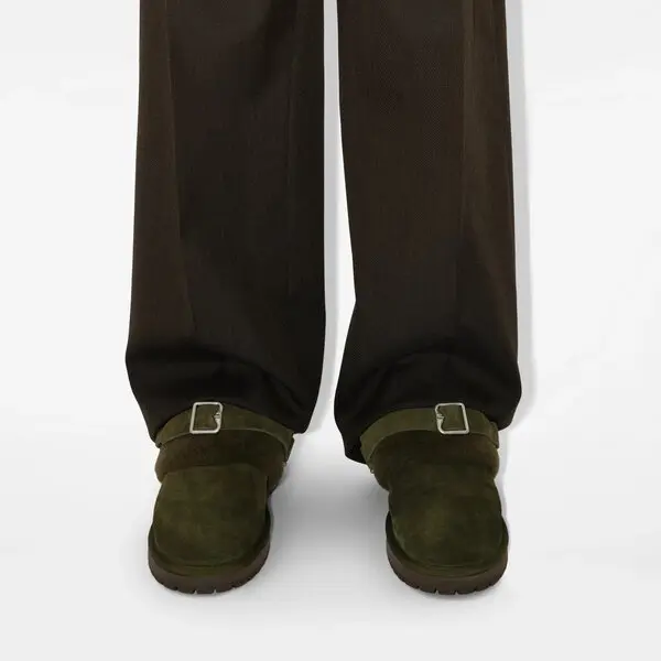 Burberry Slip-on Low Slippers With Sheepskin Lining And Ekd Sole Detailing - Loch