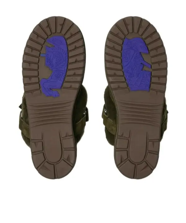 Burberry Slip-on Low Slippers With Sheepskin Lining And Ekd Sole Detailing - Loch