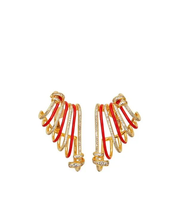 Fendi Filo Embellished Earcuffs - Multicolor