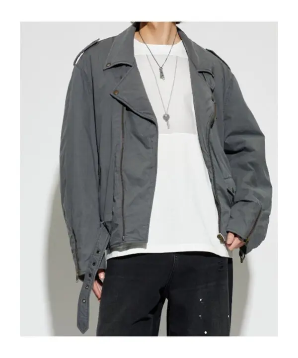 MAISON MARGIELA Belted Zip-up Biker Jacket