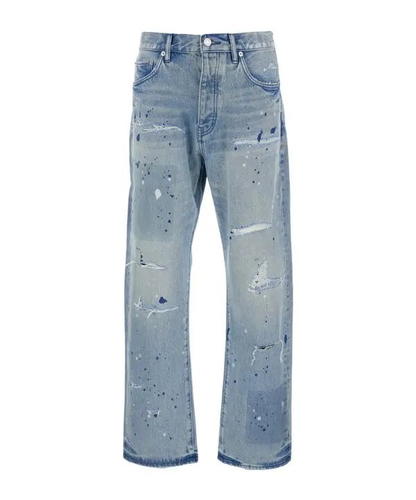PURPLE BRAND Full Body Ripped Details Jeans