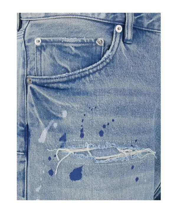 PURPLE BRAND Full Body Ripped Details Jeans