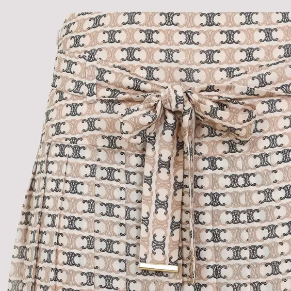 Celine Pleated Silk Georgette Skirt