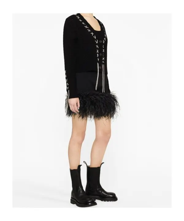 Giuseppe Di Morabito Lattice-detail Merino-cashmere Cardigan - Black