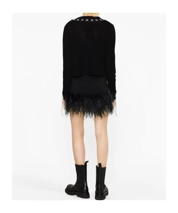Giuseppe Di Morabito Lattice-detail Merino-cashmere Cardigan - Black