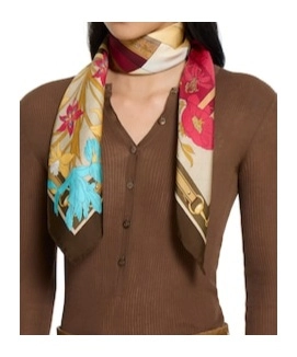 Gucci Printed Silk Twill Carr - Nude