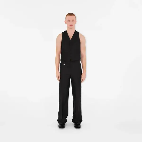 Burberry Tailored Trousers With Logo Charm