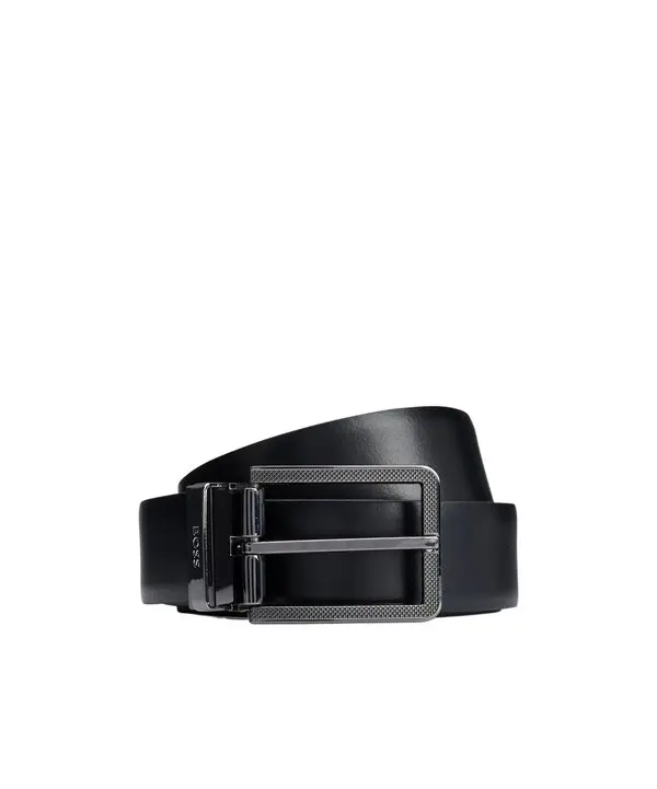 Hugo Boss Double-sided Belt With Pin Buckle - Black