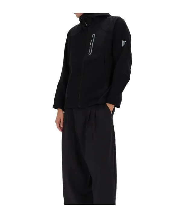 AND WANDER Stretch Shell Jacket With Logo Detail - Black