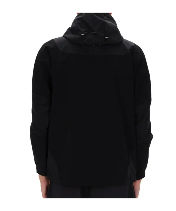 AND WANDER Stretch Shell Jacket With Logo Detail - Black