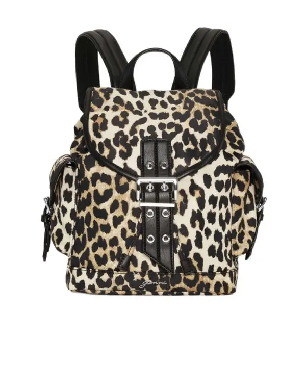 GANNI Printed Buckled Backpack