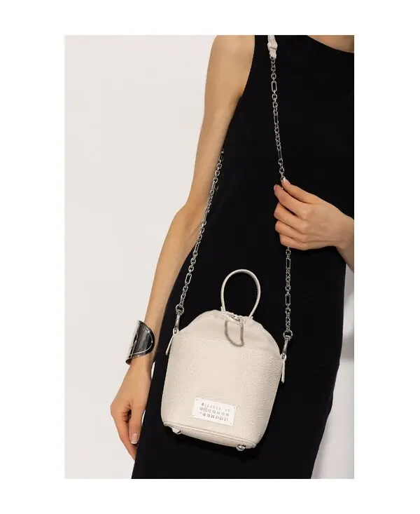 MAISON MARGIELA 5ac Drawstring Bucket Bag - Light Grey