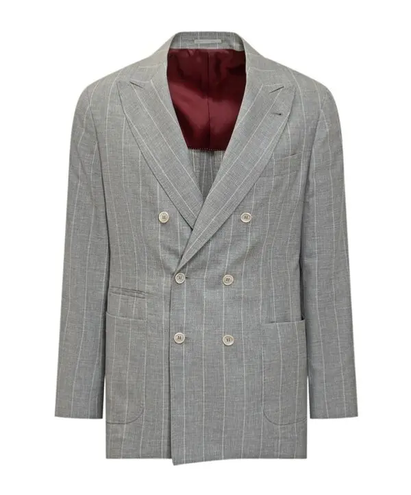 Brunello Cucinelli Double Breasted Blazer - Grey