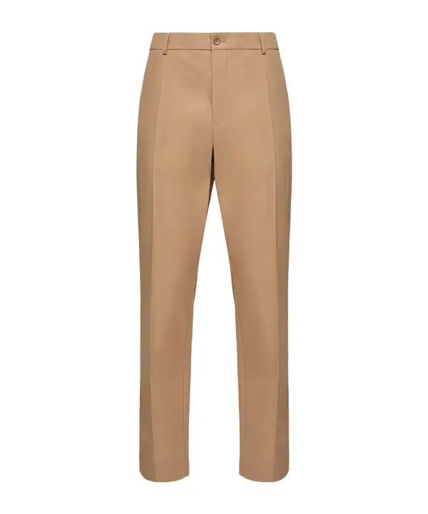 Moncler Logo Patch Straight-leg Trousers - Beige