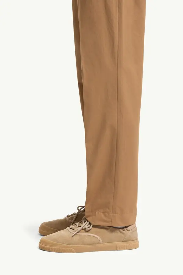 Moncler Logo Patch Straight-leg Trousers - Beige