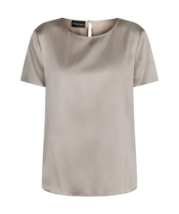 Emporio Armani Crewneck Lightweight Satin T-shirt - Gray