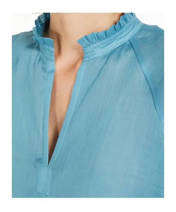 Max Mara Orvieto V-neck Cropped Top With Ruffled Collar