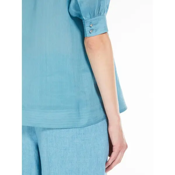 Max Mara Orvieto V-neck Cropped Top With Ruffled Collar
