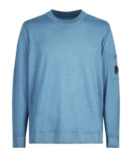 C.P. COMPANY Crewneck Lens Jumper - Blue