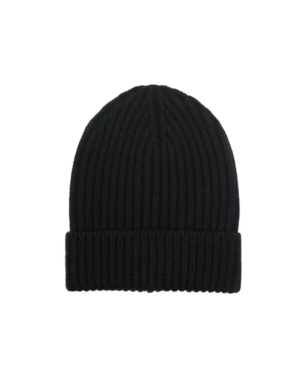 Dolce & Gabbana Ribbed Knit Beanie - Black