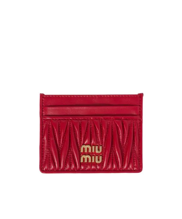 Miu Miu Logo-lettering Cardholder - Red