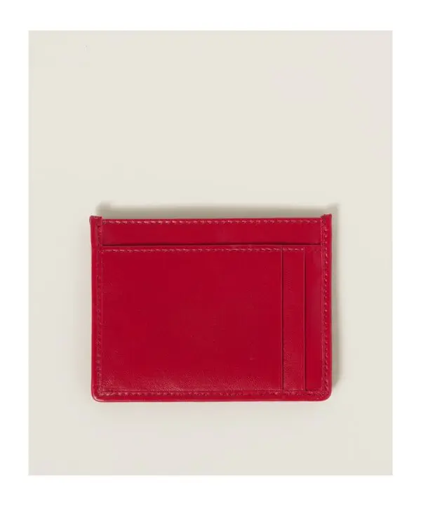 Miu Miu Logo-lettering Cardholder - Red