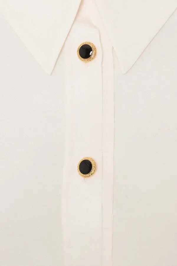 Alessandra Rich Silk Shirt With Button Detail