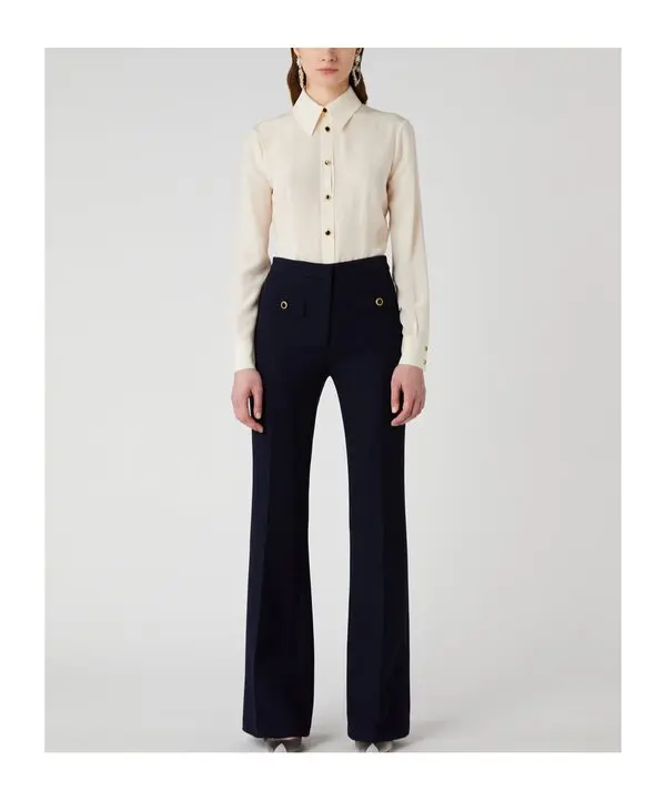 Alessandra Rich Silk Shirt With Button Detail