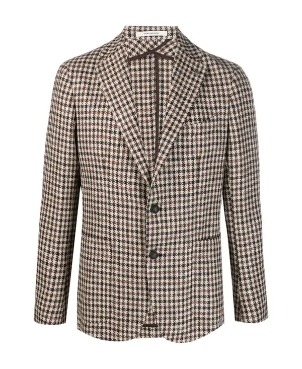 Tagliatore Check-pattern Long-sleeve Blazer - Gray