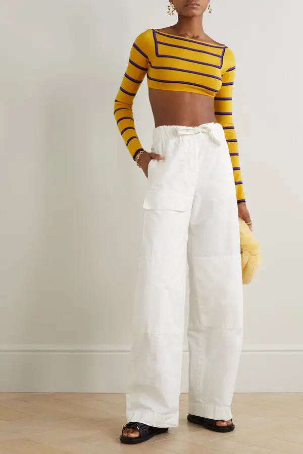 Emilio Pucci Striped Jacquard Wool Cropped Top
