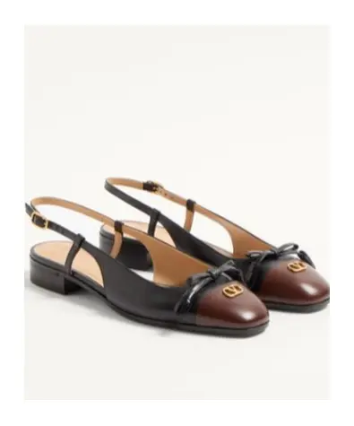 Valentino Garavani Bow Detailed Slingback Flats