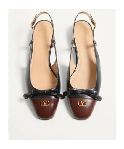 Valentino Garavani Bow Detailed Slingback Flats